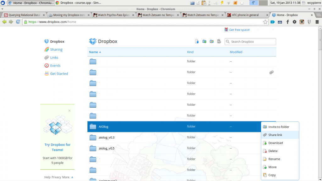 How can I move my Dropbox contents to someone else's Dropbox? - Web Applications Stack Exchange